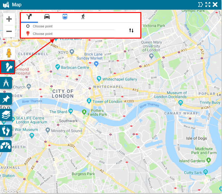 Getting Directions on the Map